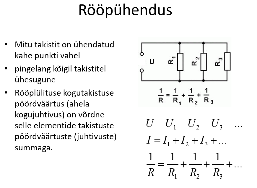 Elektrivool. Elektritakistus. Kondensaatorid: Rööpühendus | Moodle