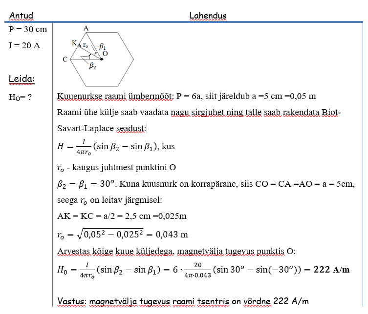 Magnetväli ja tema karakteristikud: Sirge voolu magnetväli | Moodle